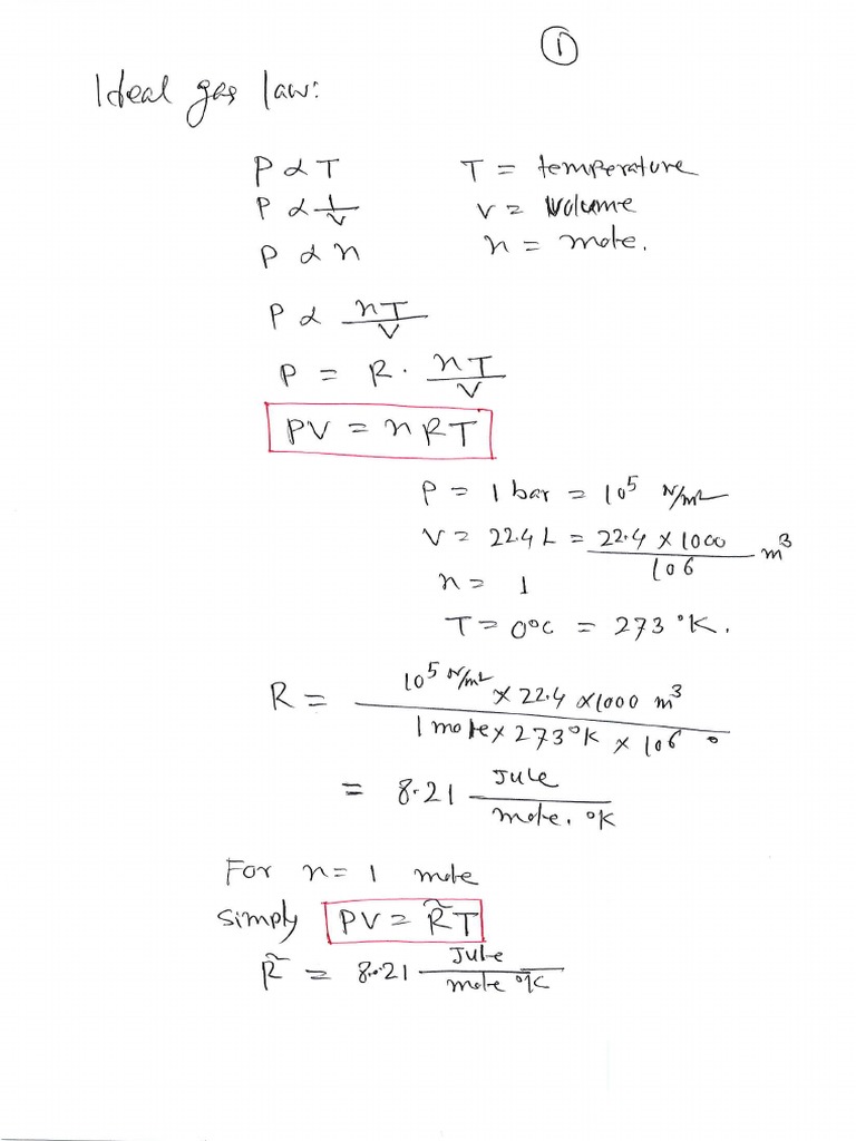 Ideal Gas Law | PDF | Teaching Mathematics | Nature
