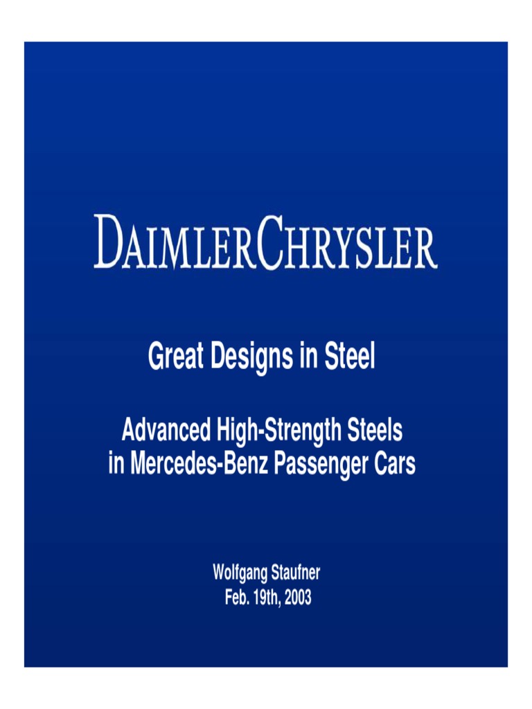 10 - AHSS in Mercedes-Benz Passenger Cars | PDF | Steel | Materials Science