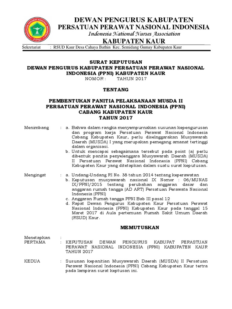Sk. Panitia Musda | PDF