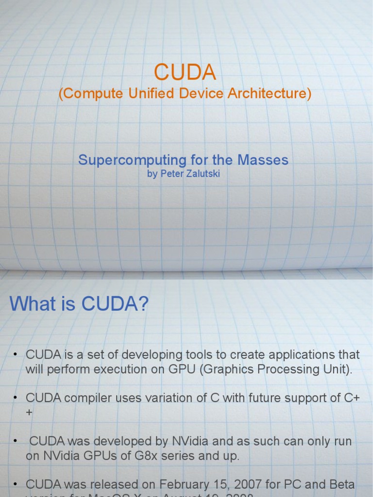 CUDA Compute Unified Device Architecture | PDF | Graphics Processing Unit | Thread (Computing)