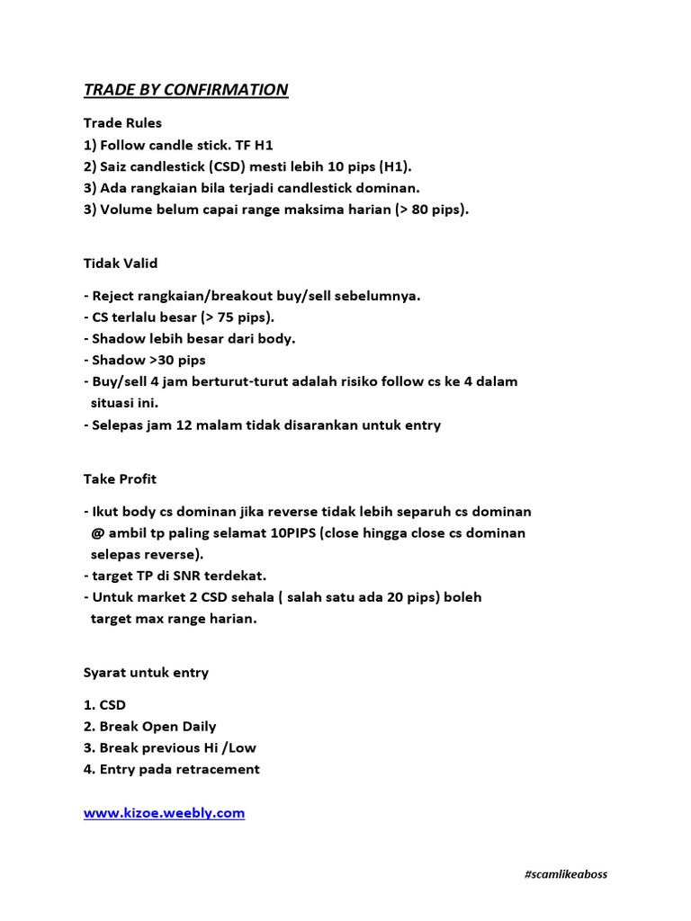 Trade by Confirmation (TBC) PDF | PDF