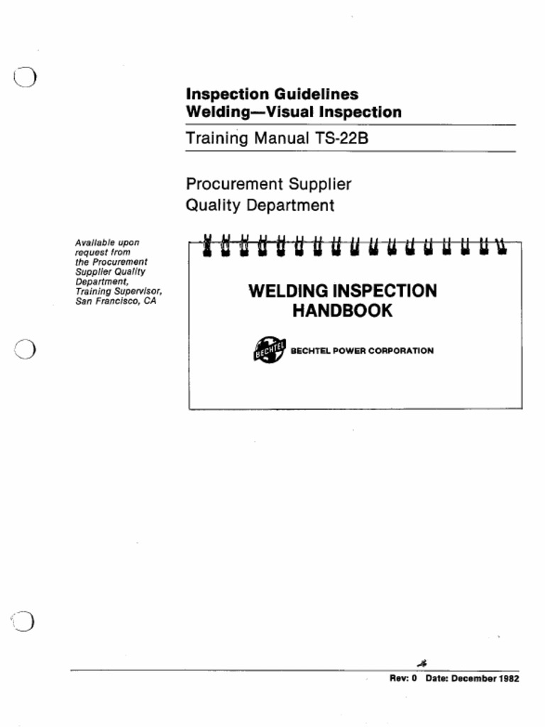 Ts-22b Welding Visual Inspection Handbook | PDF