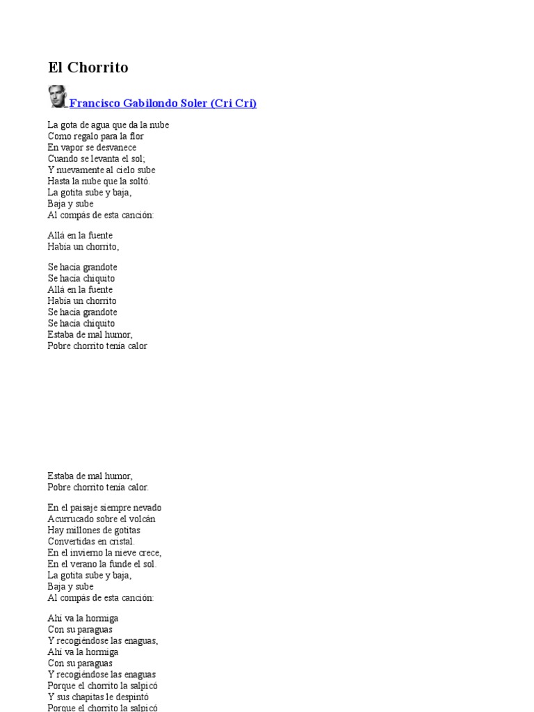 Actividades de Lecto-escritura El Chorrito