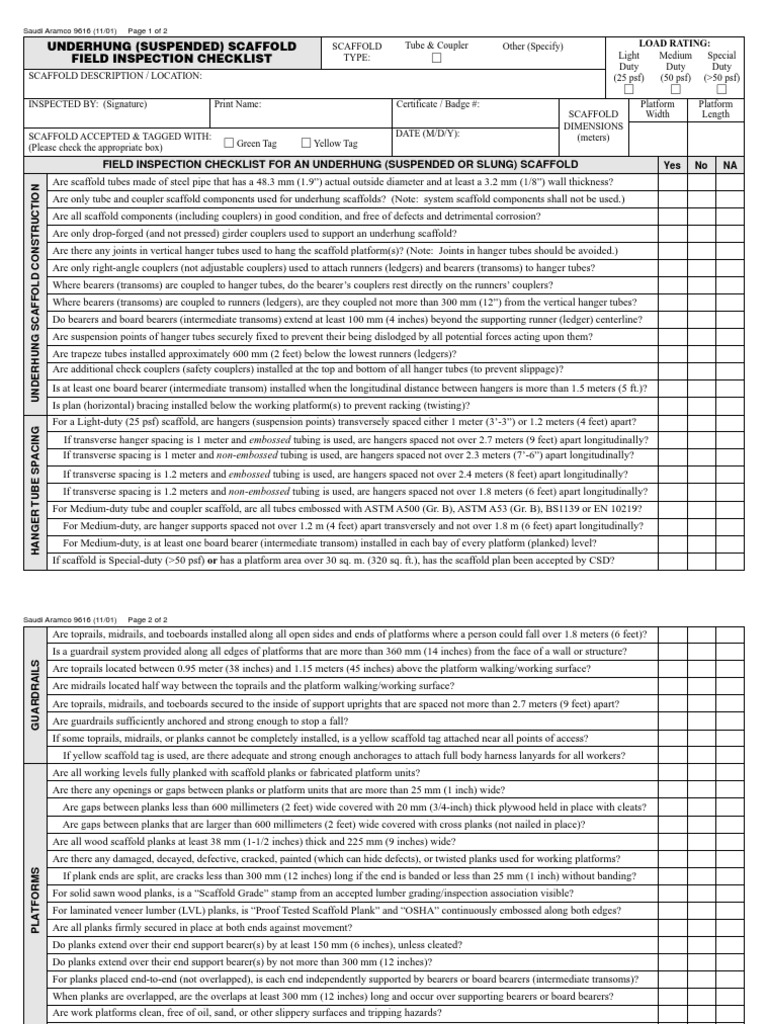 Underhung (Suspended) Scaffold PDF | PDF | Scaffolding | Nature
