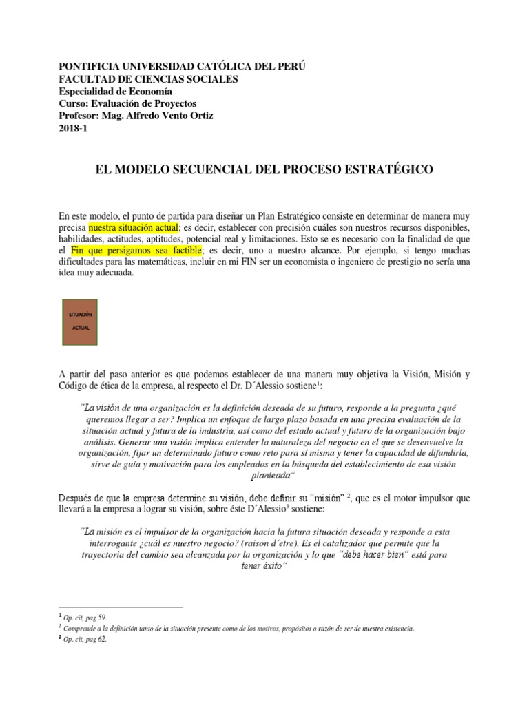 1.2 El Modelo Secuencial Del Proceso Estratégico | PDF | Economias ...