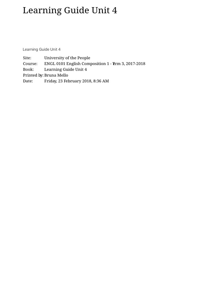 Learning Guide Unit 4 | PDF | Essays | Thesis