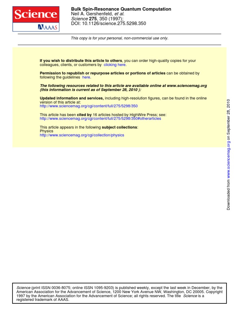 Chuang | PDF | Nuclear Magnetic Resonance | Quantum Computing