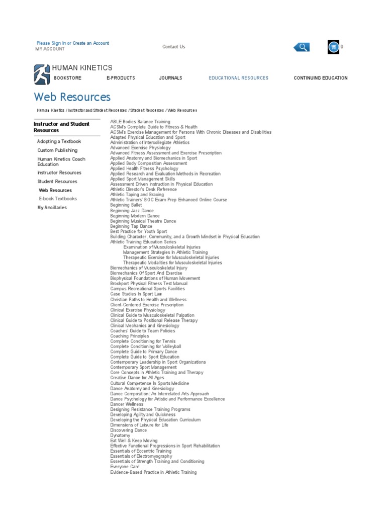 Human Kinetics Web Resources PDF | PDF | Physical Therapy | Physical ...