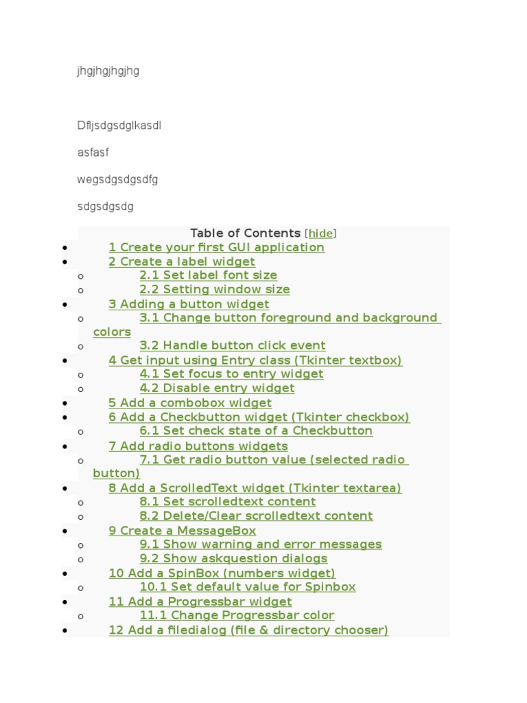 Tkinter GUI Tutorial: Widgets Guide | PDF | Teaching Methods ...