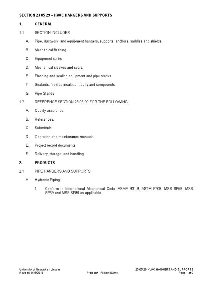 HVAC Duct Hangers and Supports Guide | PDF | Duct (Flow) | Pipe (Fluid ...