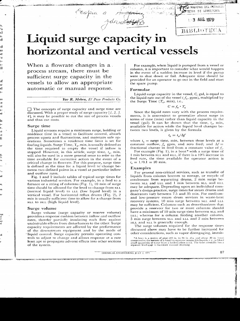 Liquid Surge Capacity - Mehra PDF | PDF