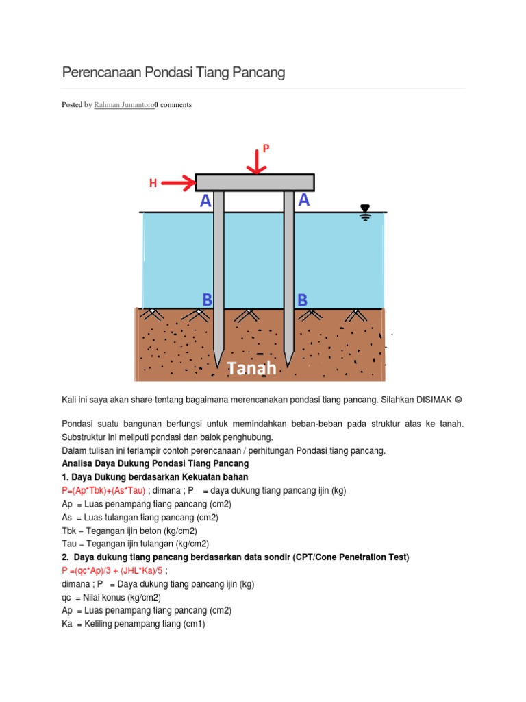 Perencanaan Pondasi Tiang Pancang | PDF | Metode & Bahan Ajar | Sains ...