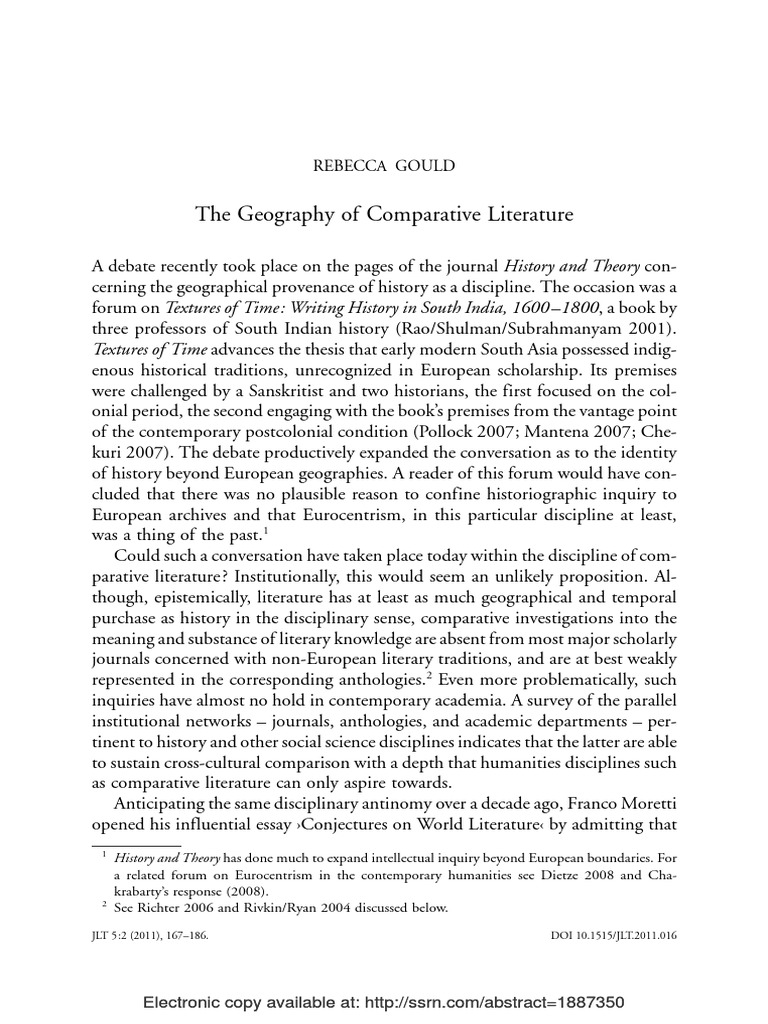 The Geography Of Comparative Literature PDF Persian Literature