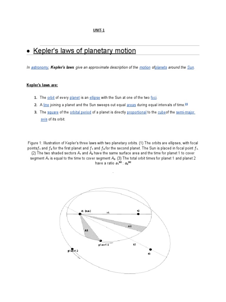 Kepler's Laws of Planetary Motion Explained | PDF | Outer Space | Orbit