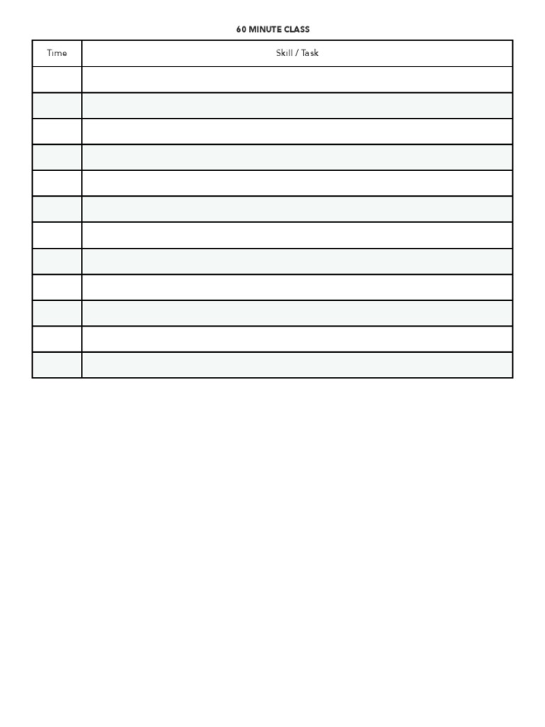 A Comprehensive 60-Minute Lesson Plan Covering Key Skills and Tasks | PDF