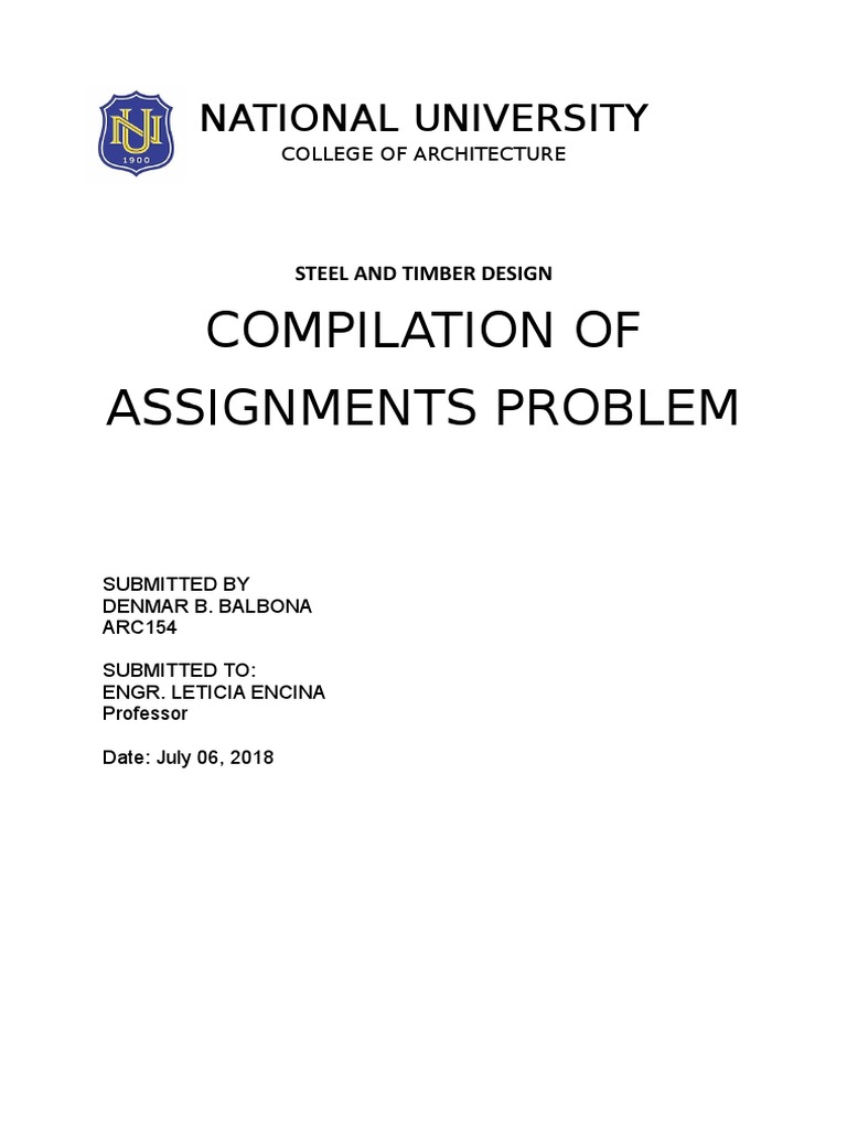 Compilation of Assignments Problem: National University | PDF | Science & Mathematics ...