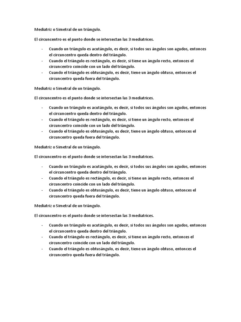 Mediatriz o Simetral de Un Triàngulo | PDF