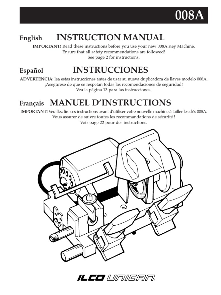 Ilco 008A Key Machine Instruction Manual | PDF | Electrical Connector ...