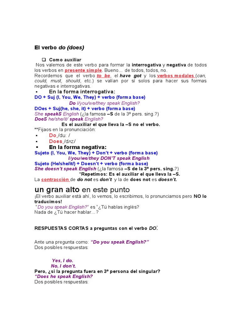 El Verbo Do Does Did | PDF | Onomástica | Semiótica