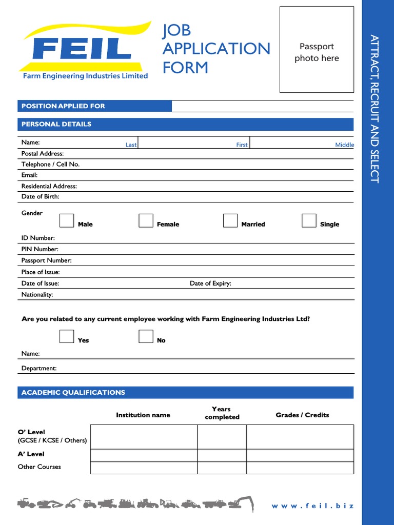 Feil Job Application Form | PDF | Professional Certification | Employment