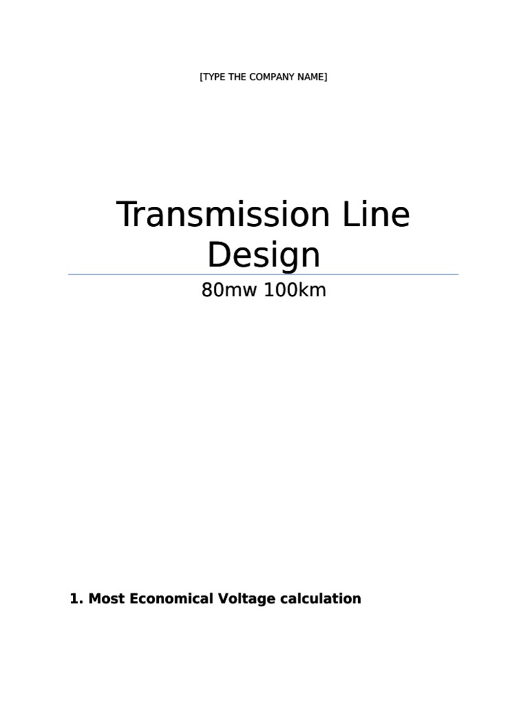Transmission Line Design Checklist | PDF | Equations | Applied And ...
