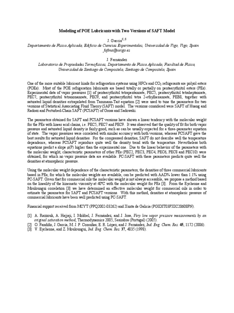 2versions POE Model | PDF | Pressure | Density