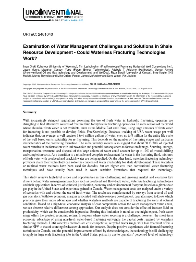 Urtec 2461040 MS | PDF | Hydraulic Fracturing | Shale Gas
