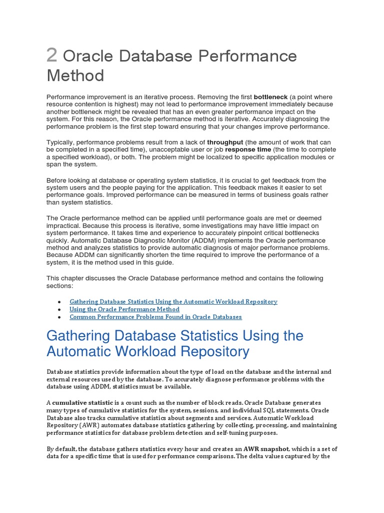 ORACLE Performance Tuning Exerpt | PDF | Databases | Sql