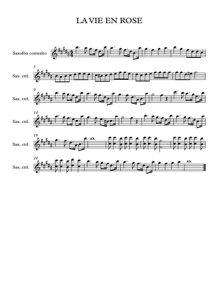 LA VIE EN ROSE - Partitura Completa PDF | PDF