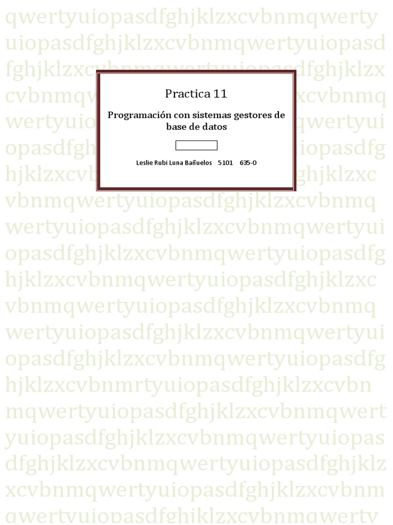 Lista Cotejo P11 | PDF | Bases de datos | Informática