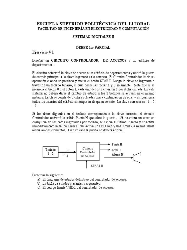 SD2 Deber 2018 1T | PDF | Teclado | Vhdl