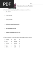 Neutralization Reactions Worksheet | PDF