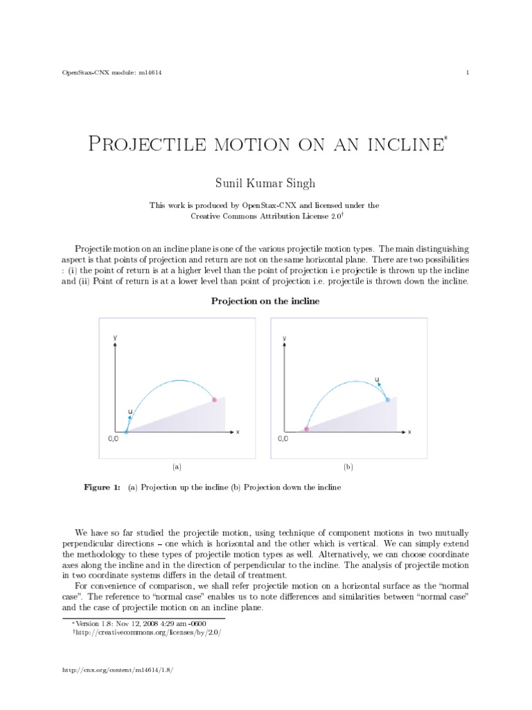 Projectile Motion On An Incline 8 | PDF | Sine | Acceleration