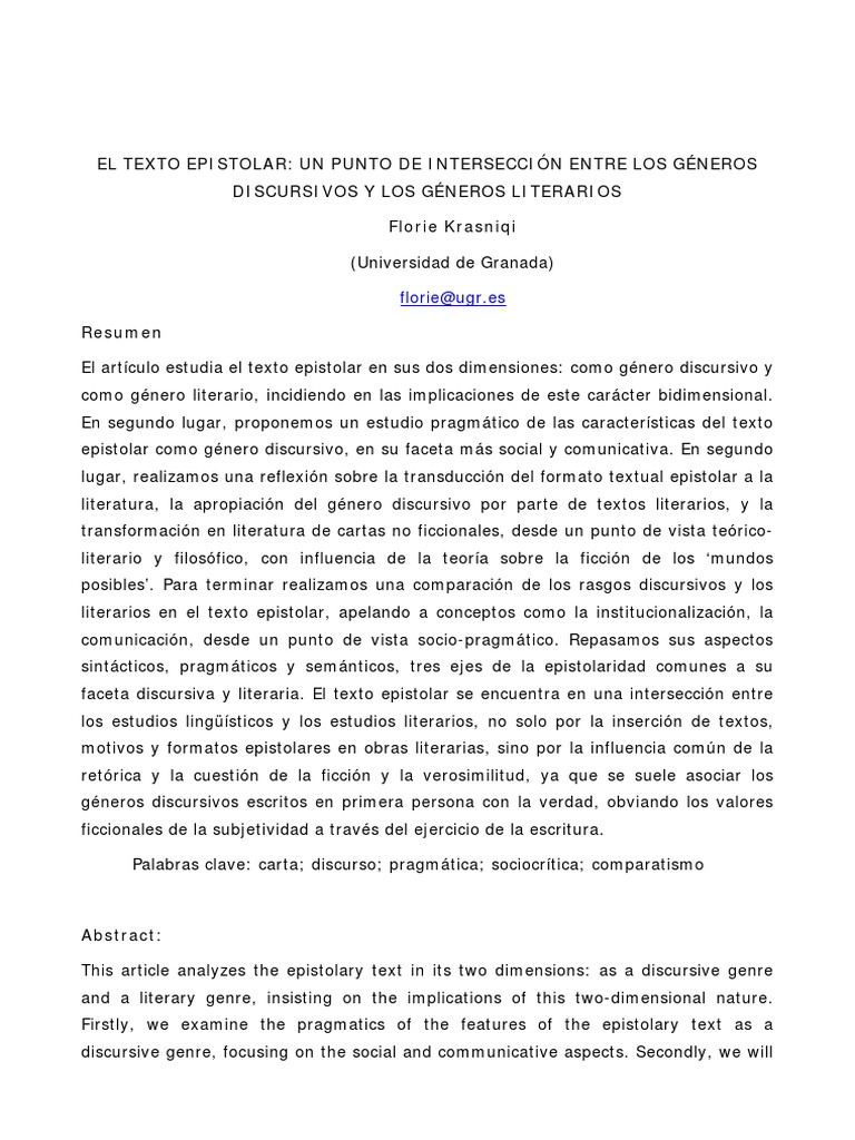 El Texto Epistolar | PDF | Habla | Comunicación