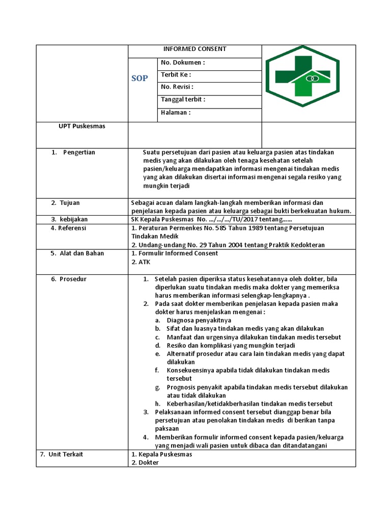 Sop Informed Consent | PDF