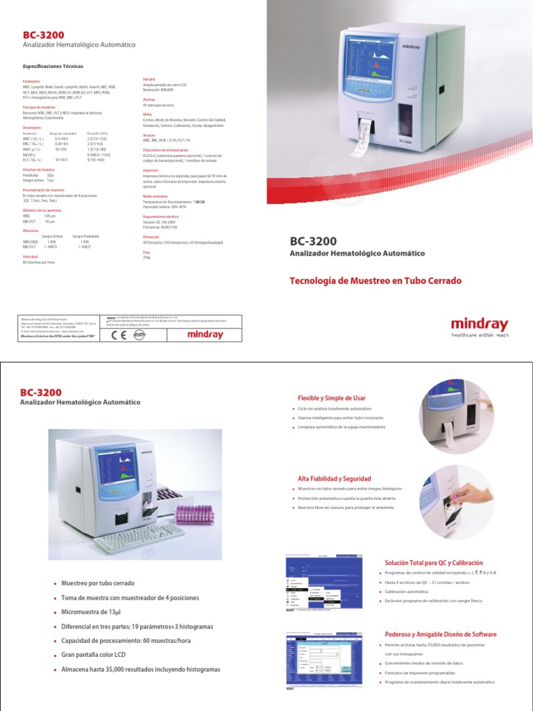 mindray BC-3200 | Ingeniería Electrónica | Hardware de la computadora
