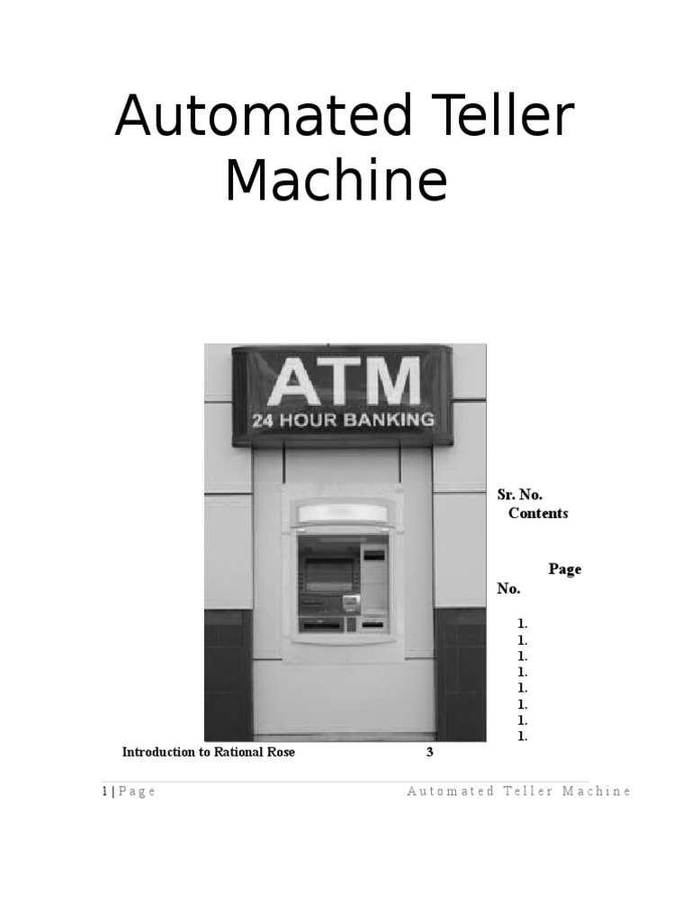 Automated Teller Machine: 1. 1. 1. 1. 1. 1. 1. 1. Introduction To Rational Rose 3 | PDF ...
