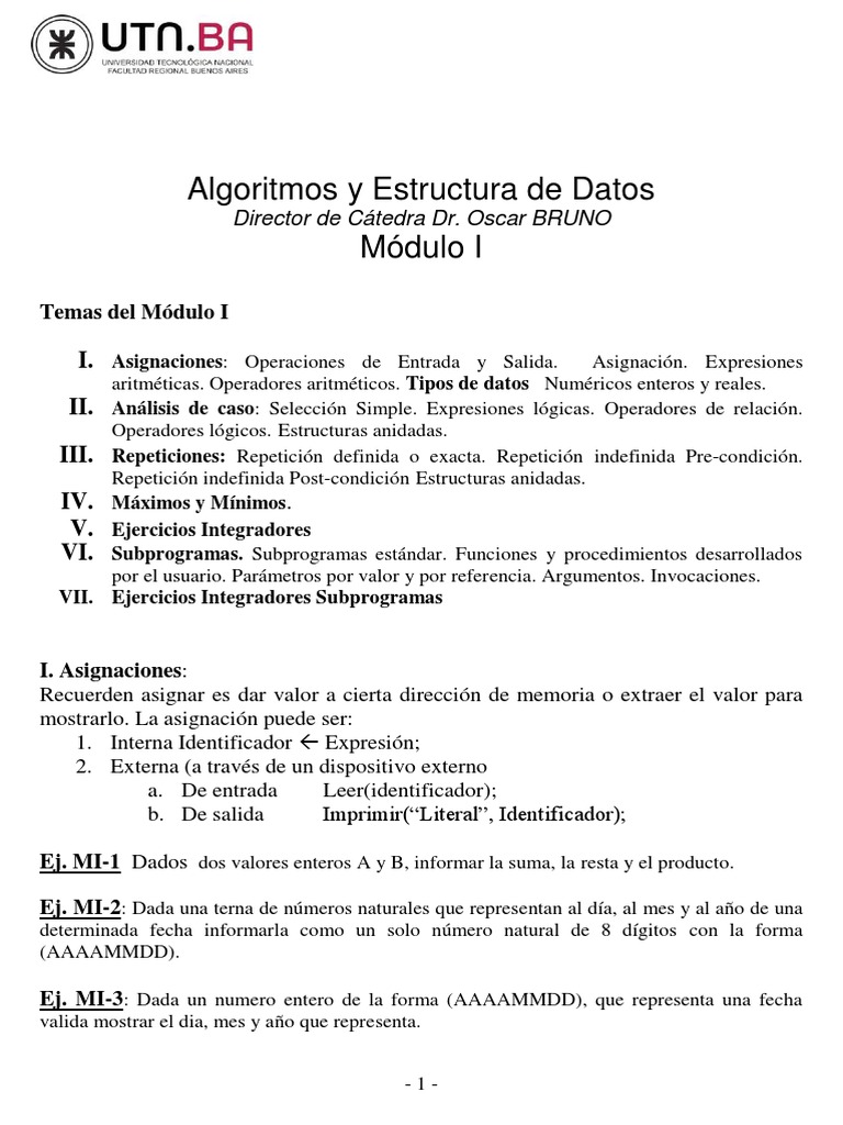 Modulo 1 Guiaejercicios2016 | PDF | Algoritmos | Entero