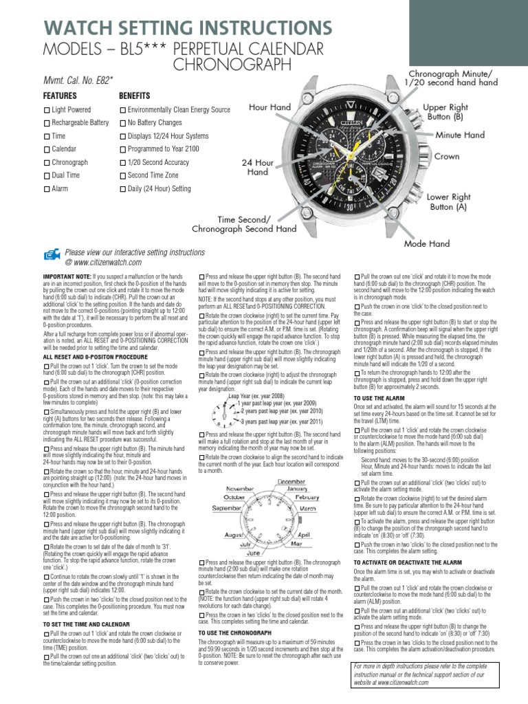 Citizen Watch Instructions | PDF | Portable Tools | Clock
