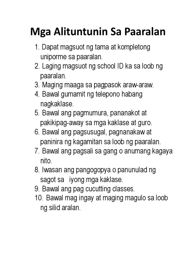 Alituntunin Sa Paaralan Clipart Of Children
