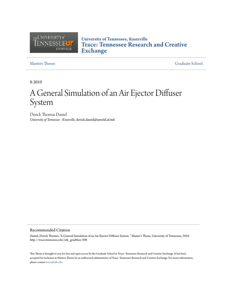 A General Simulation of An Air Ejector Diffuser System PDF | PDF | Jet ...