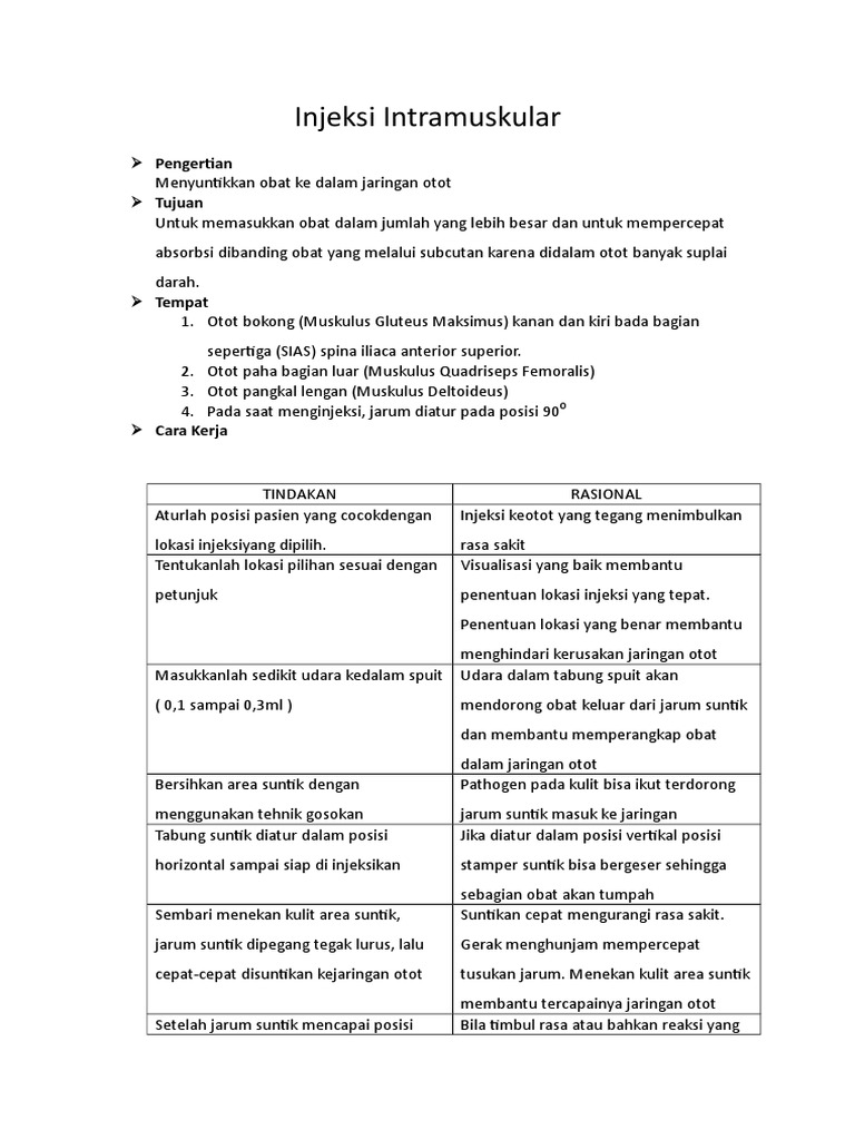 Injeksi Intramuskular | PDF