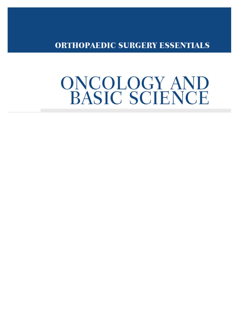 Oncology and Basic Science | PDF | Neoplasms | Orthopedic Surgery