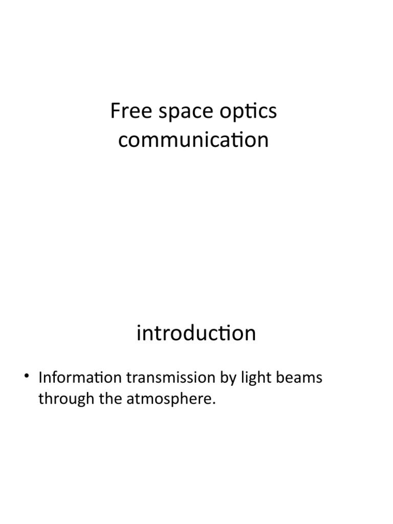 Free Space Optics | PDF | Electromagnetic Radiation ...