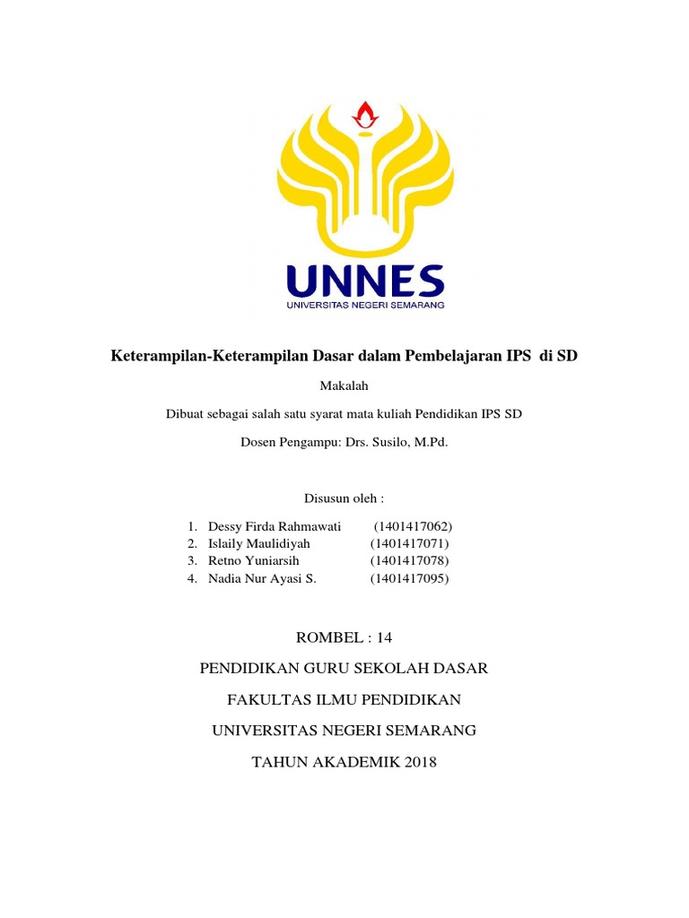 Keterampilan Dasar Pembelajaran IPS SD | PDF | Karier & Perkembangan ...