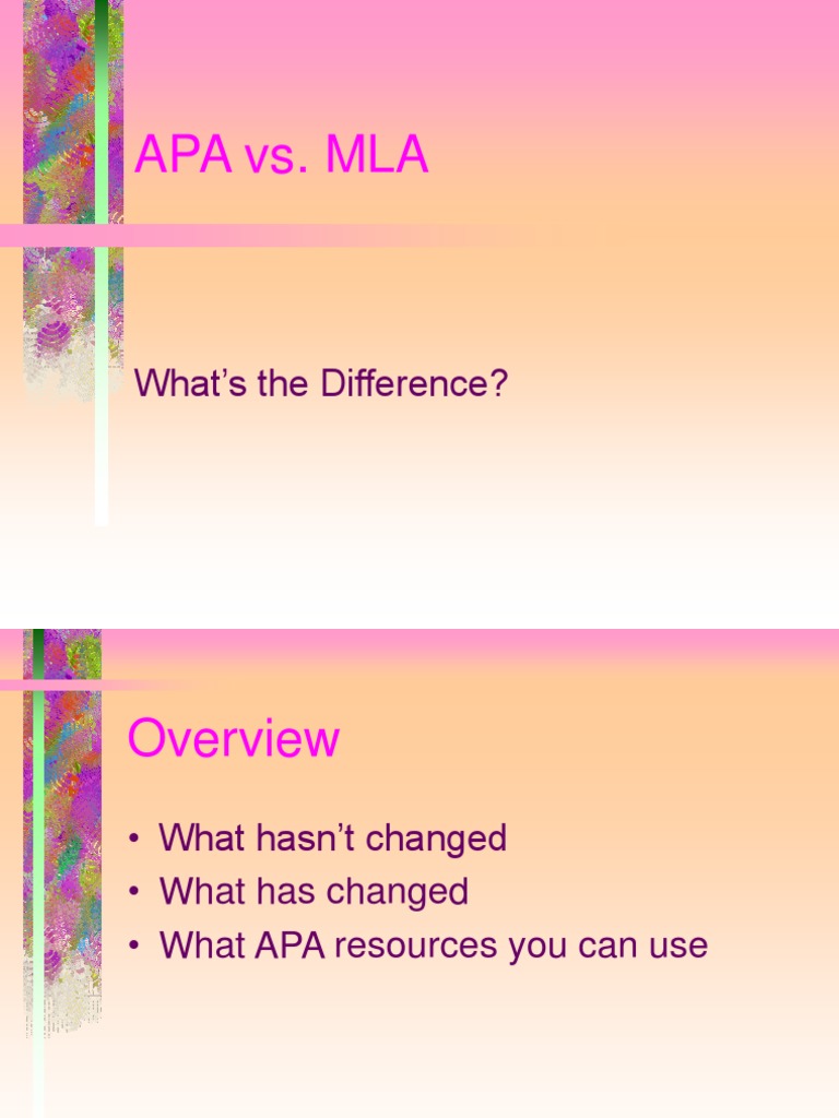 APA vs MLA Guide: Key Differences | PDF | Citation | Apa Style