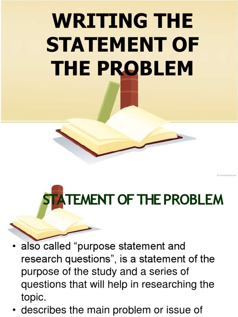 Writing The Statement of The Problem | PDF | Quantitative Research ...