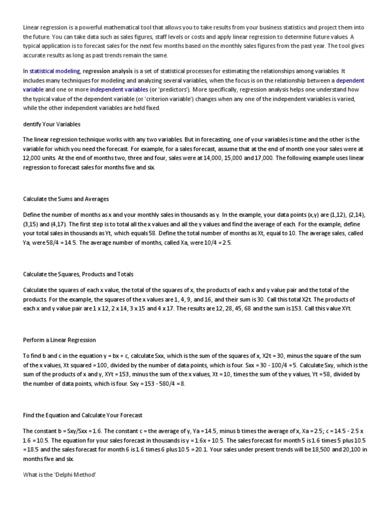 Statistical Modeling Dependent Variable Independent Variables | PDF ...