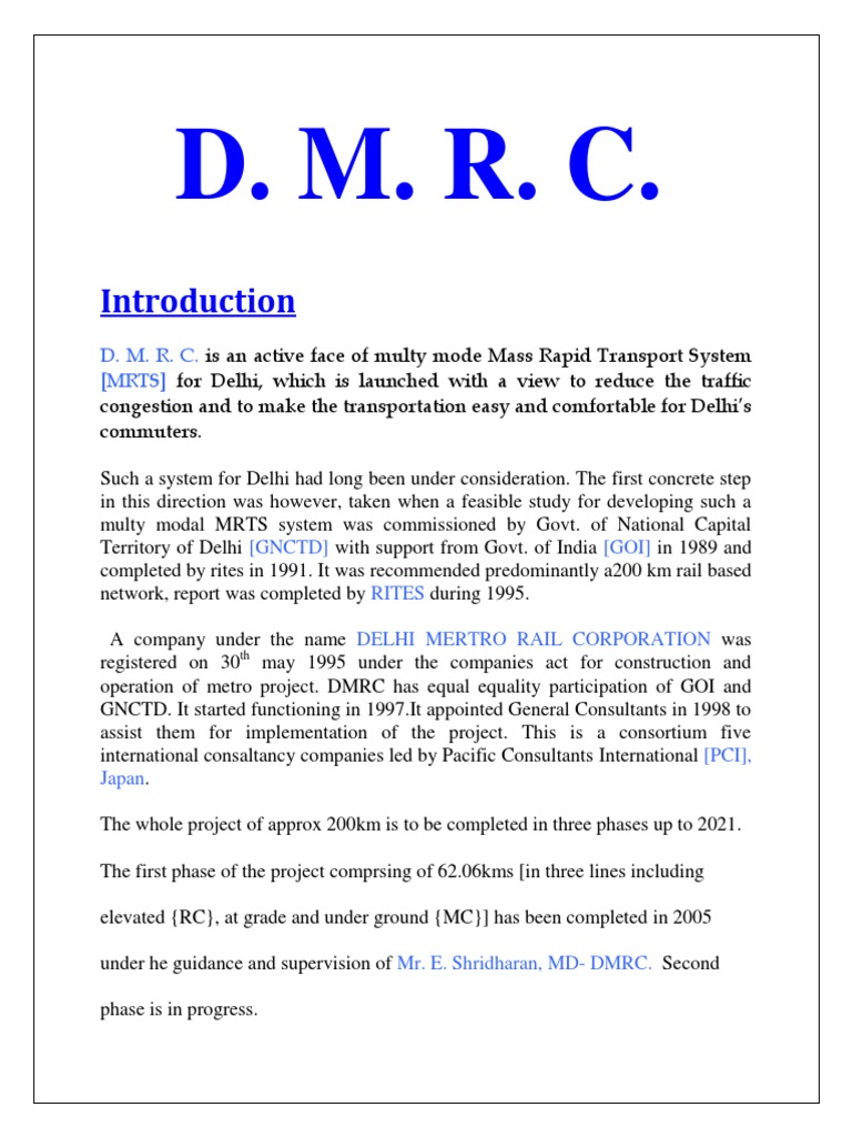 DMRC Report | Download Free PDF | Network Topology | Computer Network