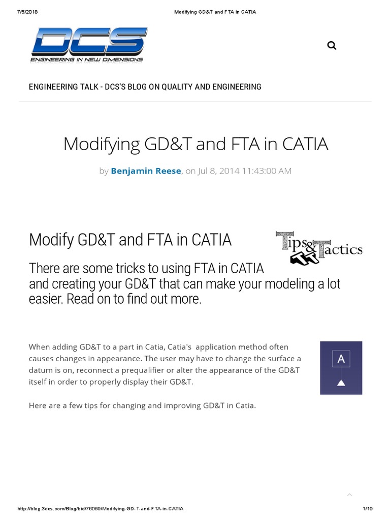 Modifying GD&T and FTA in CATIA | PDF | Software | Computing And Information Technology